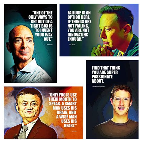 Buy Elon Musk Jeff Bezos Jack Ma Mark Zuckerberg Motivational Wall S