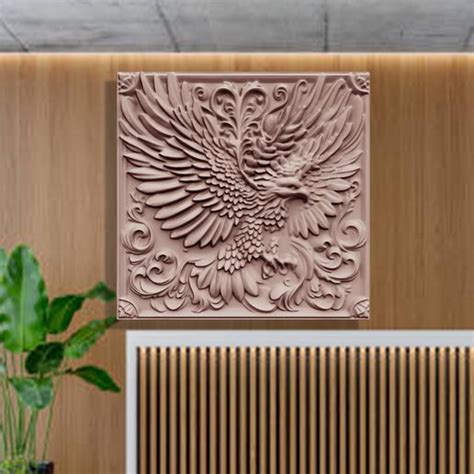 🦅 Eagle Carving Base Relief Cnc・ Stl File For 3d Printing・cults