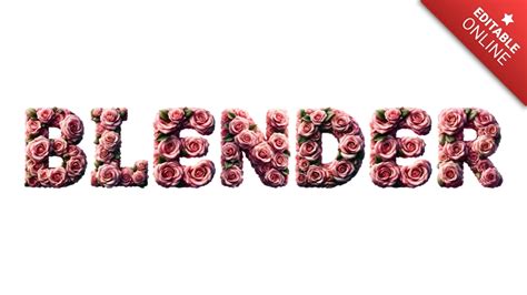 Blender Pink Roses Alphabet Font Text Effect Generator Blender Pink Roses Alphabet Font Text Effect Generator