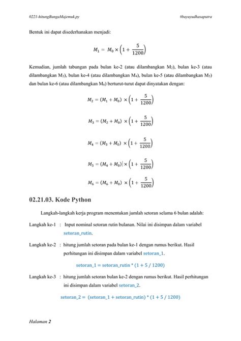 0221 Hitung Bunga Majemuk Menggunakan Bahasa Pemrograman Pythonpdf