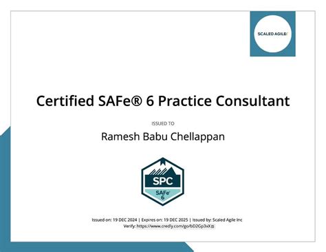 Safe Spc6 Safecertification Agiletransformation Scaledagileframework Drramesh Babu