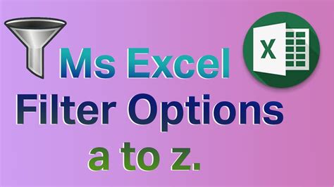 Ms Excel All Filter Option এক ক্লাসে সকল ফিল্টার অফশন। Youtube