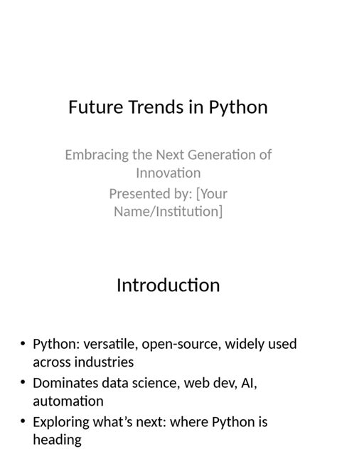 Future Trends In Python Development Pdf Python Programming