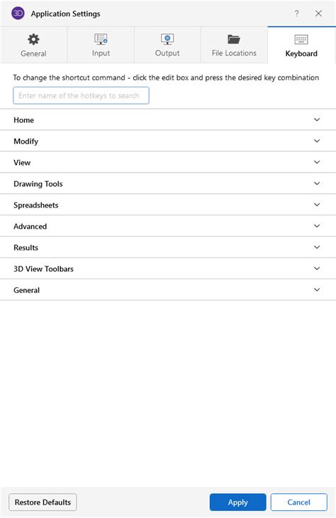 Keyboard Application Settings