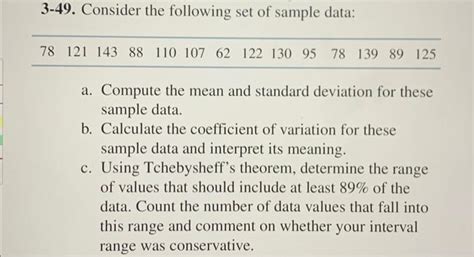 Solved Consider The Following Set Of Sample Data A Chegg