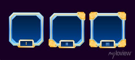 Set Of Diamond Gold Game Ui Border Avatar Frame With Grade For Posters For The Wall • Posters