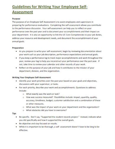 Self Evaluation For Work 29 Examples Format Pdf