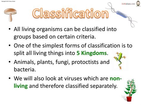 Mr Exham Igcse Classification Pptx Biological Sciences Science
