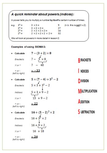 Reformed Functional Skills Bidmas And Problem Solving Whole Lesson