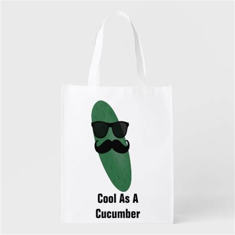 cool as a cucumber reusable grocery bag