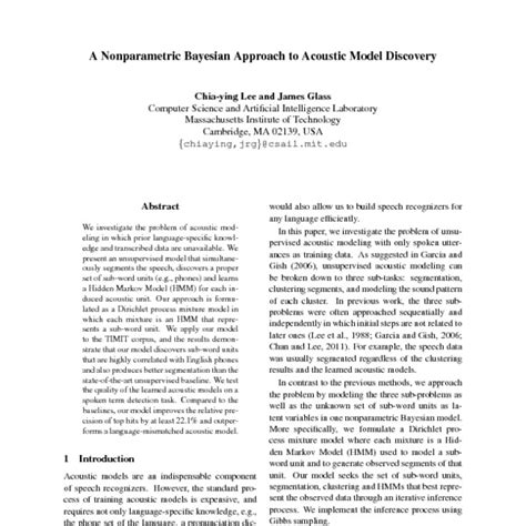 A Nonparametric Bayesian Approach To Acoustic Model Discovery Acl