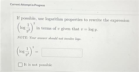 Solved Current Attempt In Progressif Possible Use Logarithm