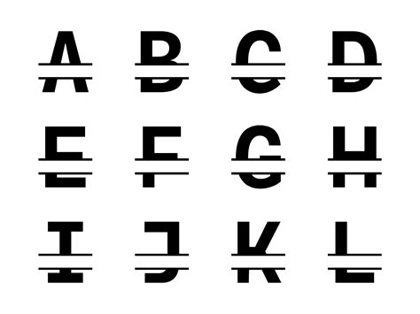 Split Monogram Alphabet Split Letter Svg Alphabet Png A Z Letters