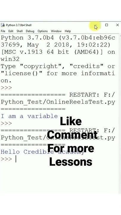 Variables Declaration And Assignment In Python In Idle Shorts