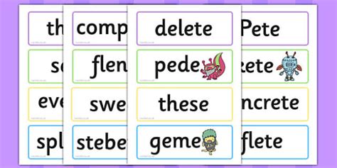 Phase 5 e_e Split Digraph Flashcards Real and Nonsense Words