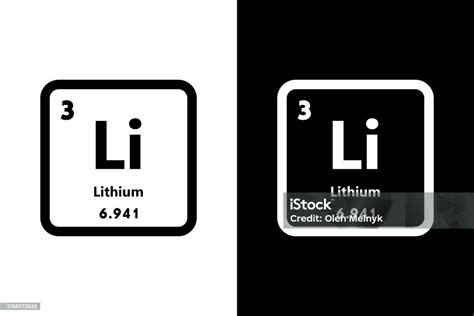 Ilustración De Icono De Litio Li Elemento Periódico Químico El Elemento Químico De La Tabla
