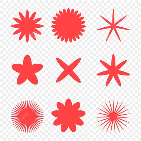 Nine Clipart PNG Images Set Of Nine Stars Shape Star Star Clip Art Red PNG Image For Free