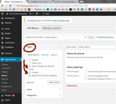 How To Add Pages Categories Or Custom Links To A WordPress Menu The Willingham Enterprise