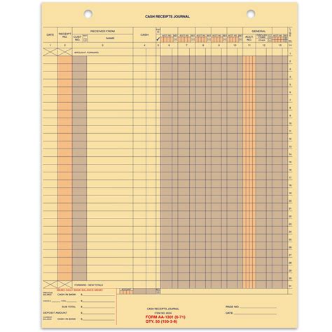 Free Printable Cash Receipts Journal Download Free Printable Cash