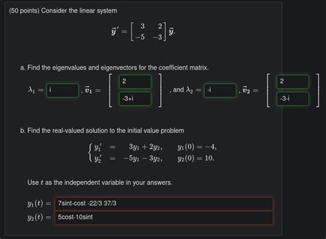Solved Points Consider The Linear System Y Y Chegg