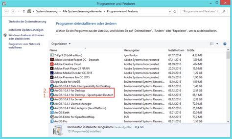 Deinstallation Arcgis Desktop