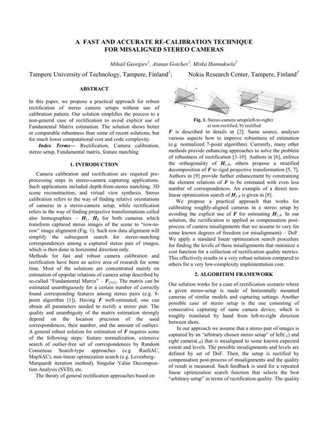 Pdf A Fast And Accurate Re Calibration Technique For Misaligned