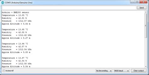 Arduino With BME Pressure Temperature And Humidity Sensor