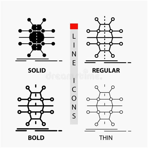 Distribution Grid Infrastructure Network Smart Icon In Thin