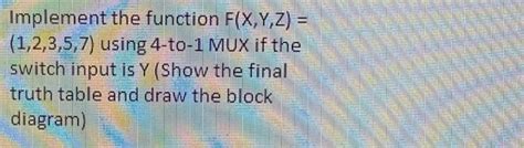 Solved Implement The Function Fxyz 12357 Using
