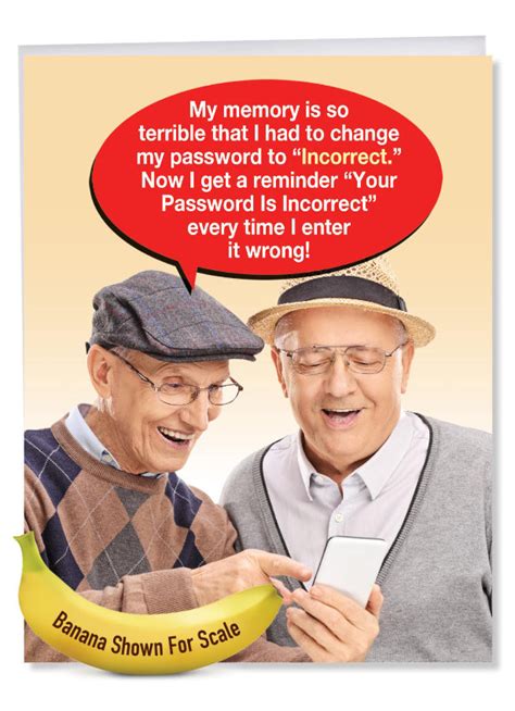 Incorrect Password Men Funny Birthday Extra Large Paper Card