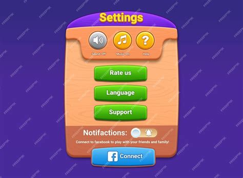 Premium Psd Setting Screen Game Ui Game Ui 2d Game Ui Cartoon Game Ui