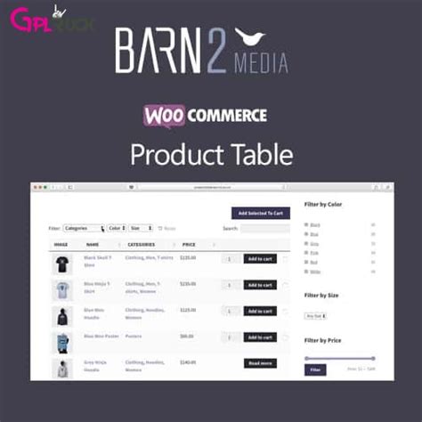 WooCommerce Product Table GPLRock Com