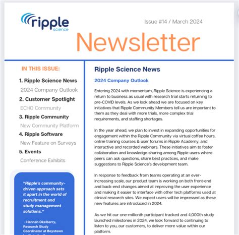 Company Newsletter Issue 14 March 2024 Ripple Science