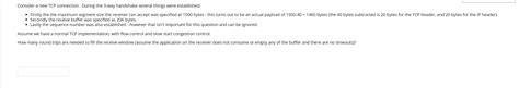 Consider A New TCP Connection During The Way Chegg Com