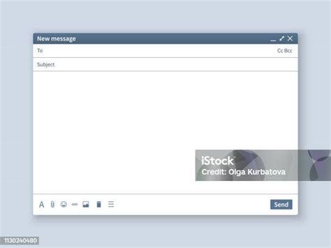 텅 빈 이메일 화면입니다 메일 메시지 인터페이스 빈 이랑 인터넷 창 컴퓨터 상자 페이지 웹 소프트웨어 브라우저 전자메일에 대한 스톡 벡터 아트 및 기타 이미지 Istock