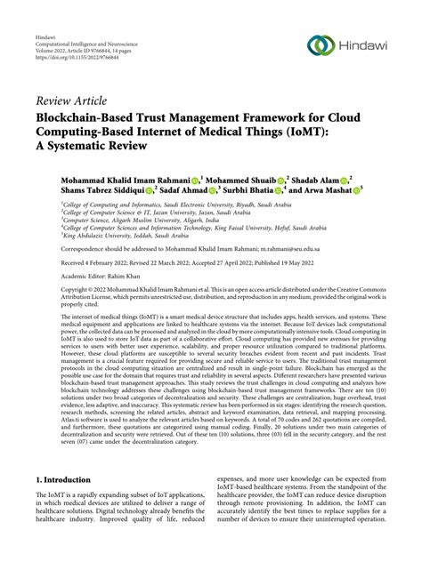 Pdf Blockchain Based Trust Management Framework For Cloud Computing Based Internet Of Medical