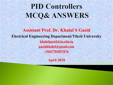 Pid Controller Mcq Answers Ppt