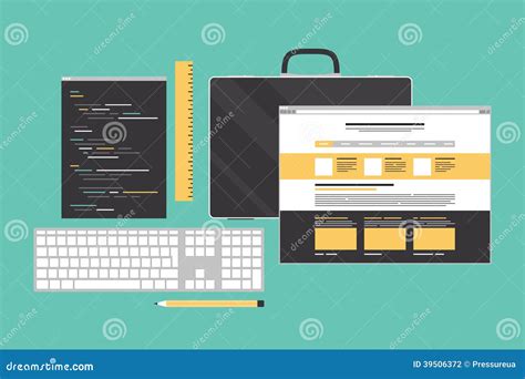 Web Coding And Programming Flat Illustration Stock Vector