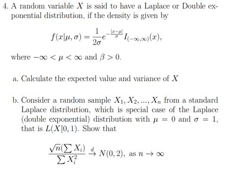 solved 4 a random variable x is said to have a laplace or