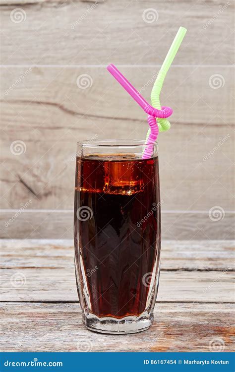Glass With Coke And Straw Stock Photo Image Of Delicious