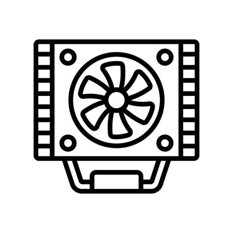 Cpu Heatsink Icon Effective Cooling Representation 54571128 Vector Art