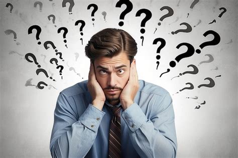 Confused Man Thinking In A Thoughtful Pose With Question Mark Choice Problem Solving Concept