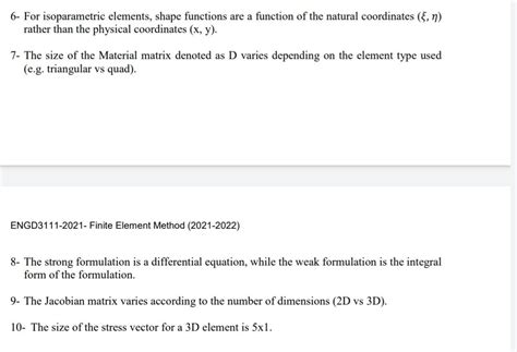 Solved For Isoparametric Elements Shape Functions Are A Chegg