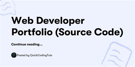 Web Developer Portfolio Source Code — Quickcodingtuts Buymeacoffee