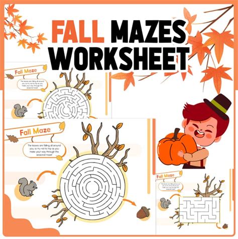 Fall Mazes Worksheet By Mind Bridge Store Tpt