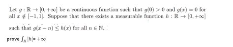 solved let g r→[0 ∞] be a continuous function such that