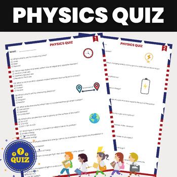 Physics Quiz Physics Science Energy Mass Sound Assessment TPT