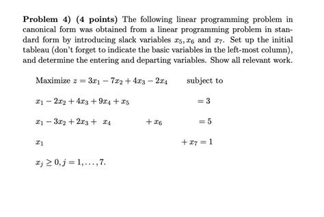 Solved Problem Points The Following Linear Chegg