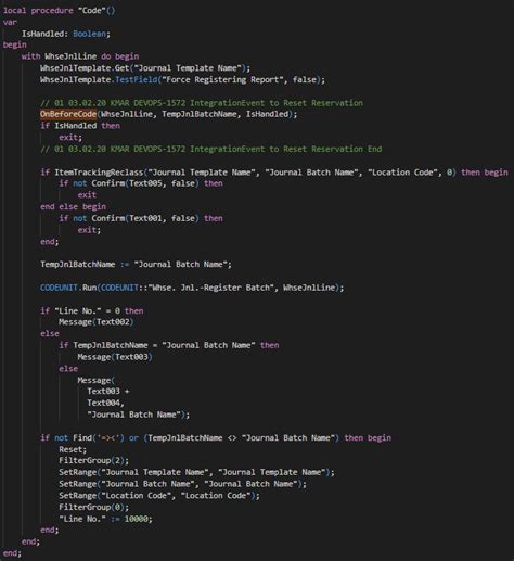 [event request] codeunit 7303 whse jnl register onbeforecode