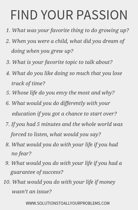 How To Find Your Passion Ask These 10 Questions Artofit